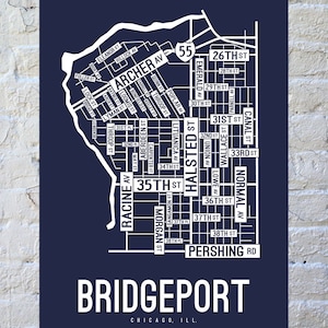 Bridgeport, Chicago Street Map Poster, Canvas, or Metal Print - Etsy