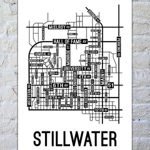Stillwater, Oklahoma Street Map Poster, Acrylic, Canvas, Metal Print ...