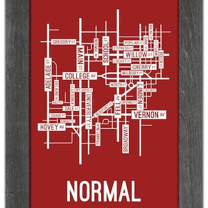 Normal, Illinois Street Map Screen Print College Town Map - Etsy