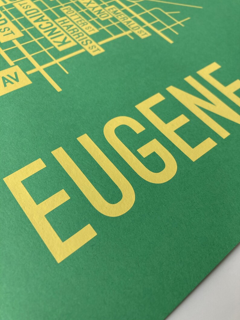 Eugene Oregon Street Map Screen Print | Etsy