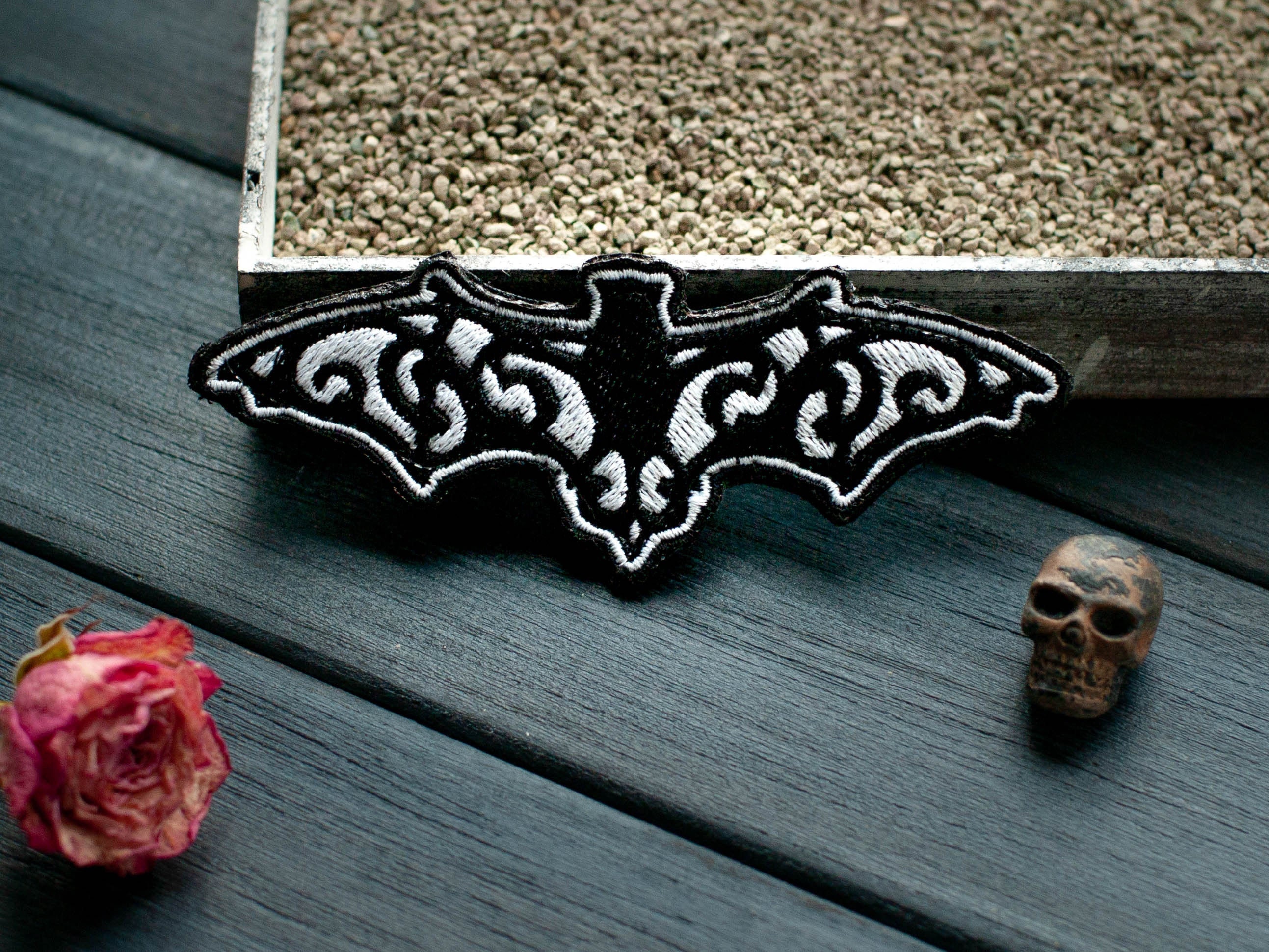Gothic Patch bat Embroidered Goth Patch | Etsy