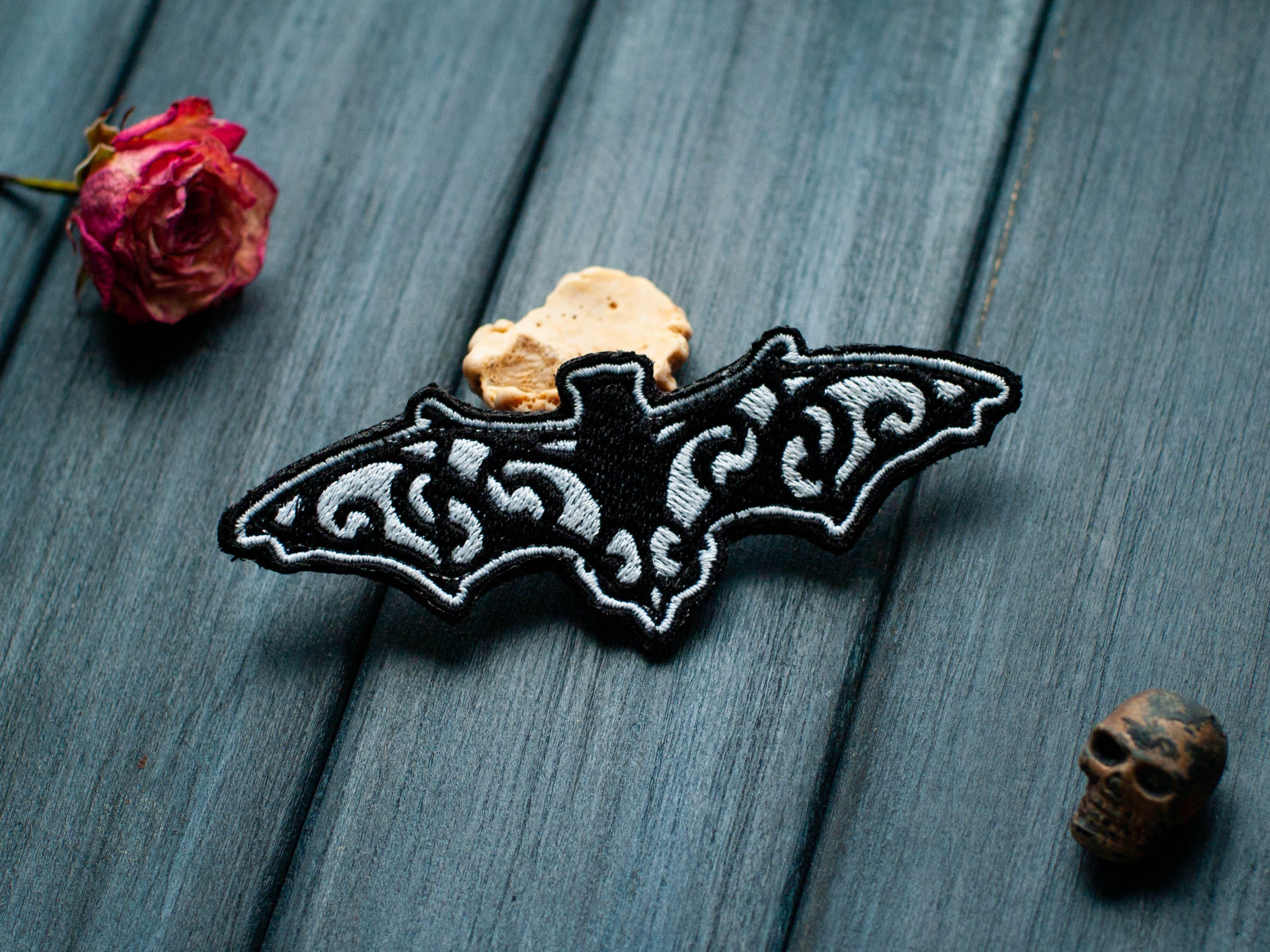 Gothic Patch bat Embroidered Goth Patch | Etsy