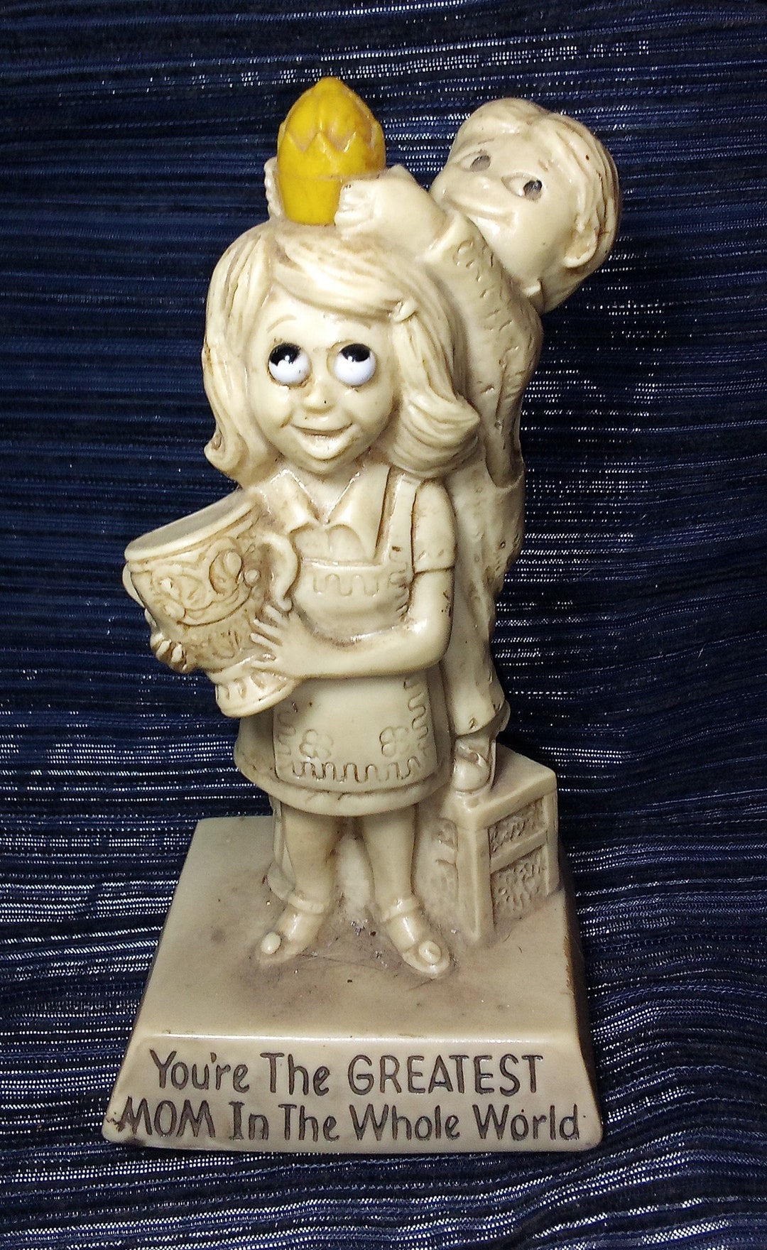 Vintage 1971 Greatest Mom 7 Figure Statue Trophy Crown Mother's Day ...