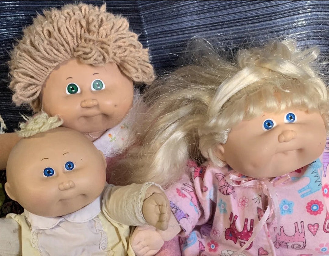 Cabbage Patch Kids 3 Doll Lot Vintage Xavier Roberts Cornsilk Kids Preemie Molded Head Soft Body ...