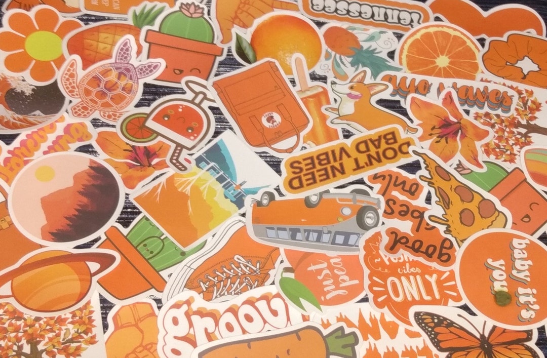 Orange Fun 10ct Color Sticker Packs - Etsy
