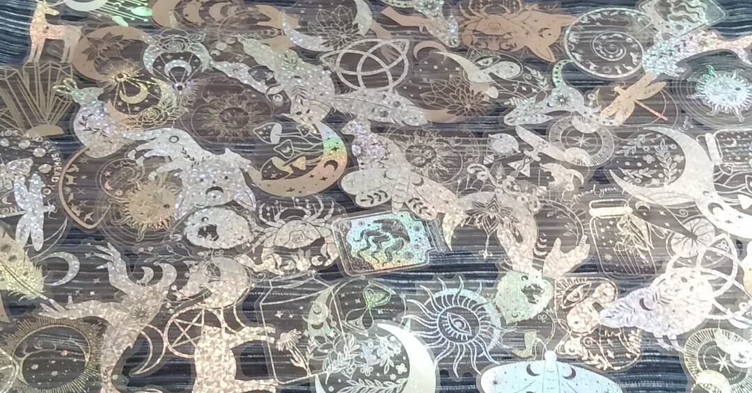 Holographic Witchy Magic Sticker Packs of 10ct. Silver Foil, Holofoil ...
