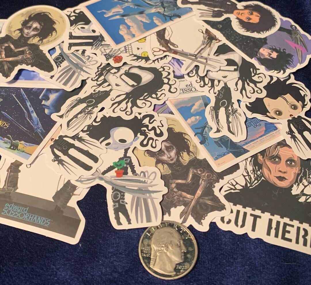 Edward Scissorhands 10 Pc Sticker Lot Fun Movie Pack Tim Burton Decal ...