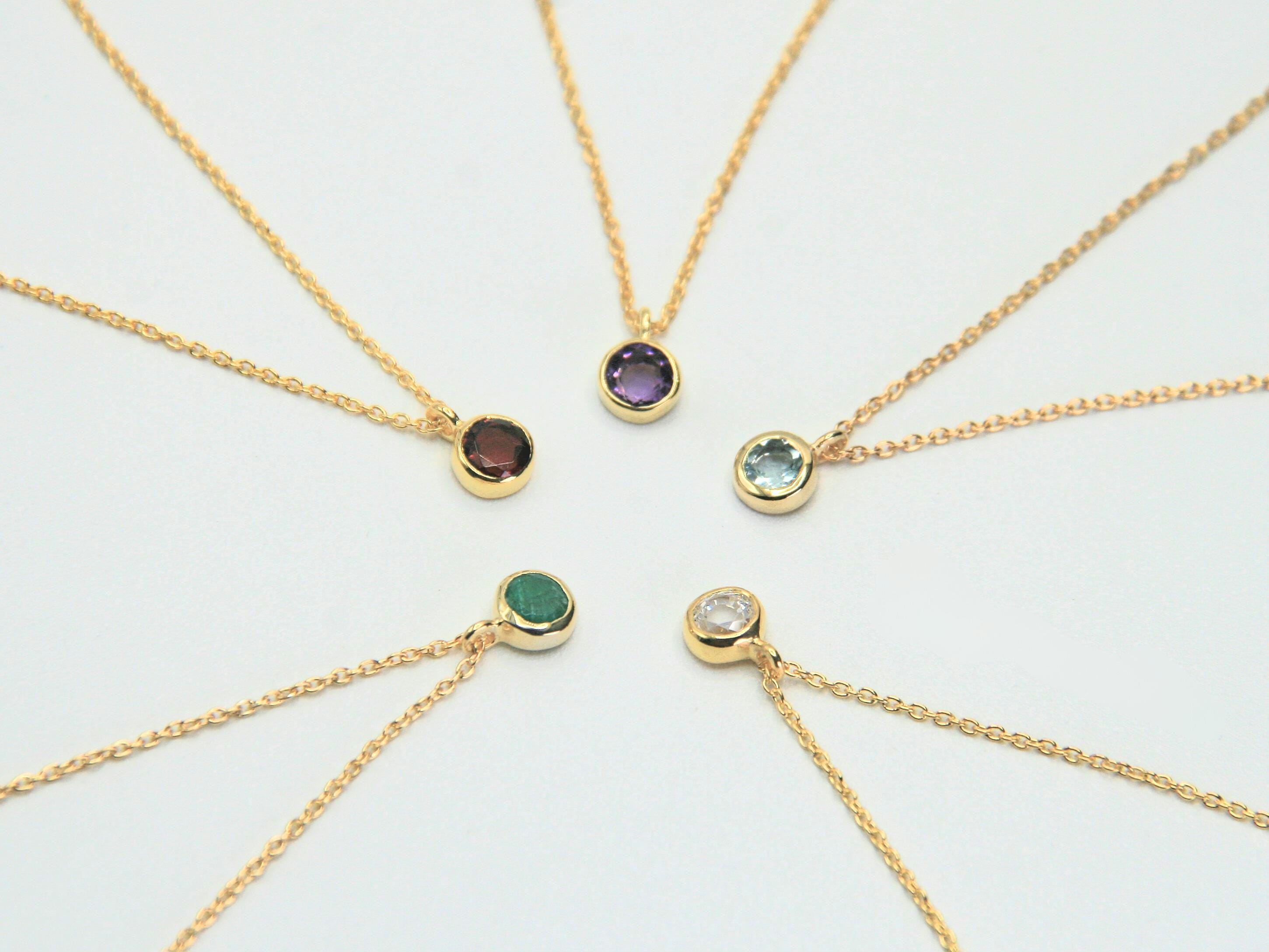 Gold Birthstone Necklace, Natural Gemstone, August Peridot, Birthday ...