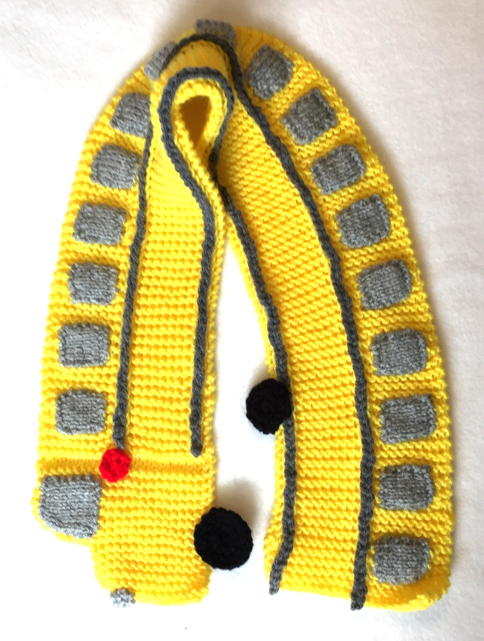 School Bus Neck Scarf - PDF Knitting Pattern - for Immediate Download ...