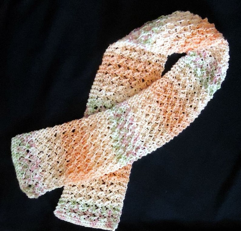 Crochet-look Easy Knit Scarf - PDF Knitting Pattern - for Immediate ...