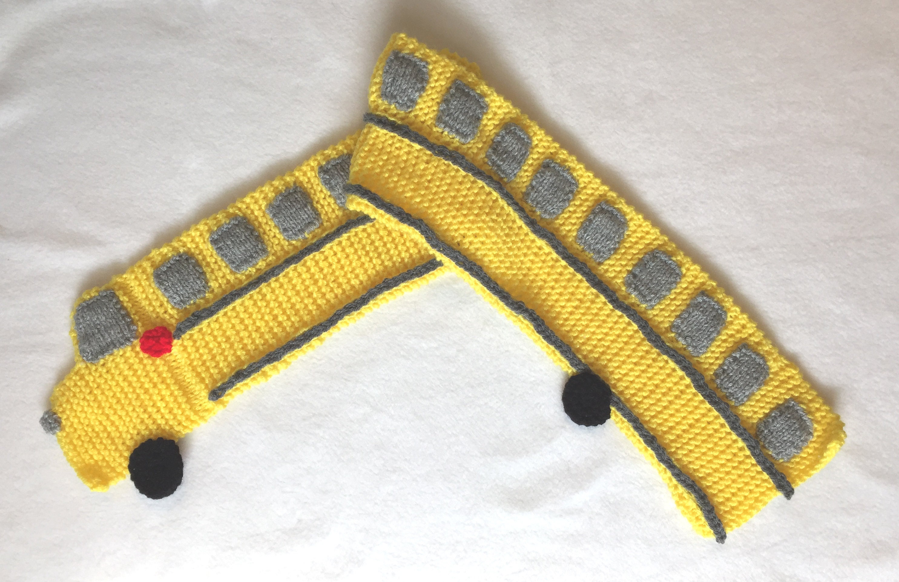 School Bus Neck Scarf - PDF Knitting Pattern - for Immediate Download ...