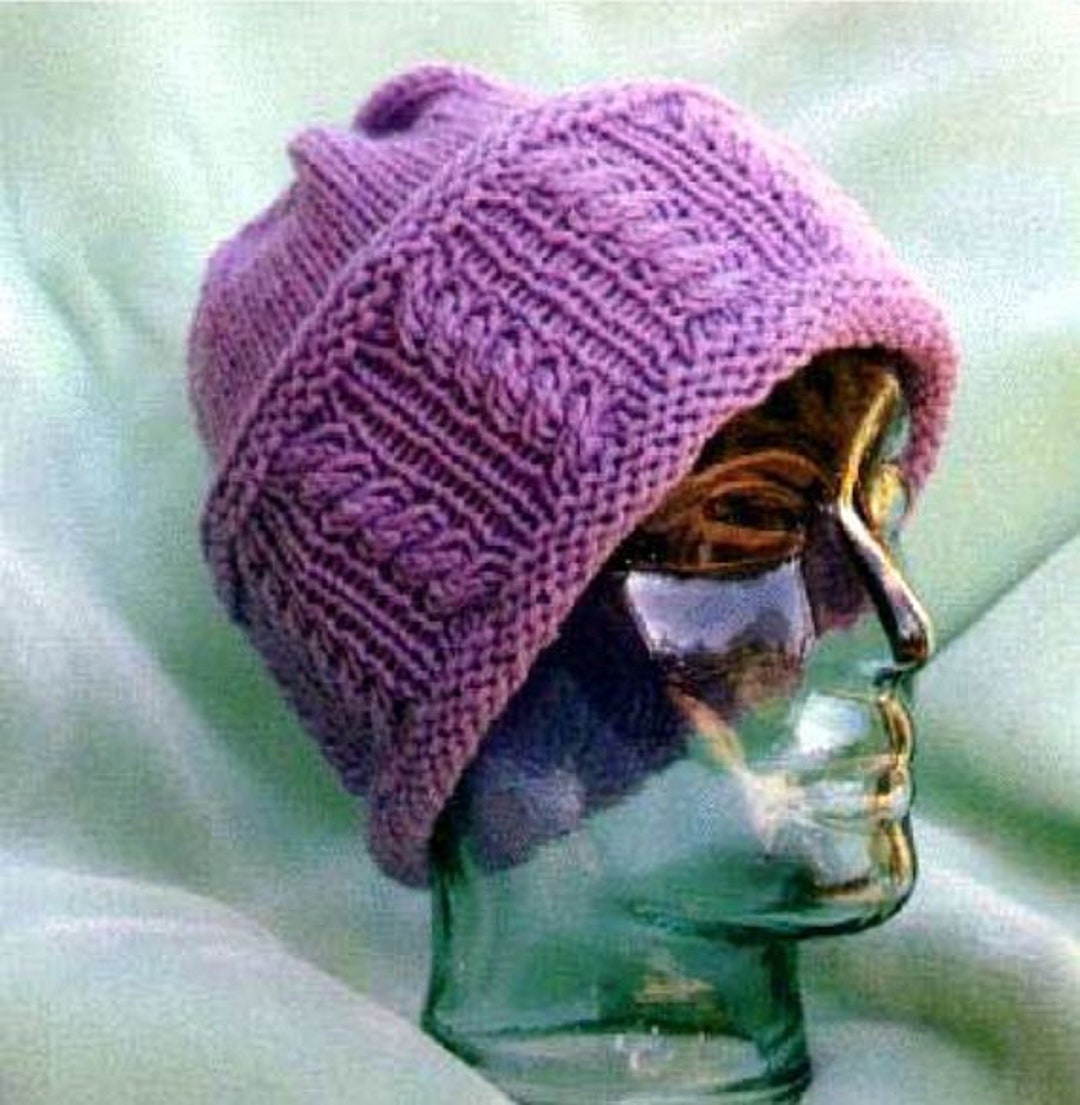 Cabled Wide Brim Hat - PDF Knitting Pattern - for Immediate Download - Etsy