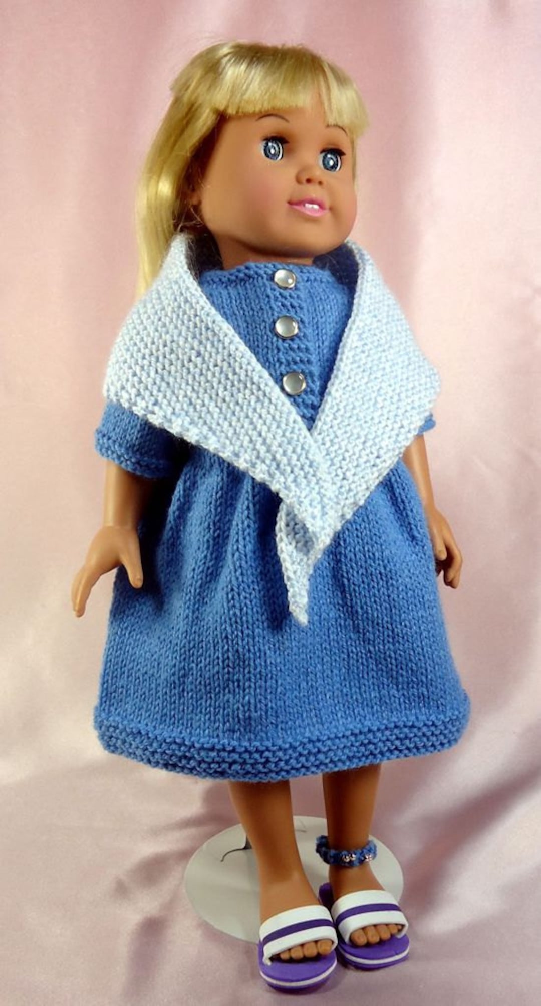 Prairie Dress, Shawl, Knitting Patterns for 18-inch Dolls - Immediate ...
