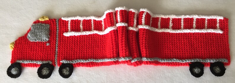 Fire Truck Neck Scarf - PDF Knitting Pattern - for Immediate Download ...