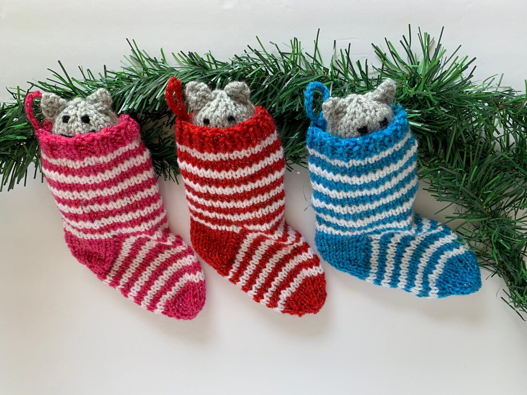 Mini Cats in Mini Stockings - PDF Knitting Pattern - for Immediate ...