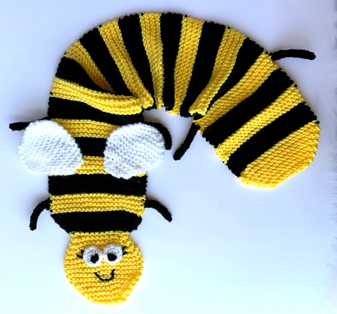 Bumble Bee Scarf - PDF Knitting Pattern - for Immediate Download - Etsy