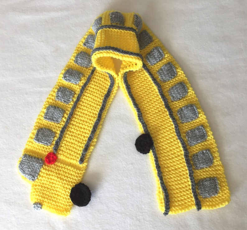 School Bus Neck Scarf - PDF Knitting Pattern - for Immediate Download ...