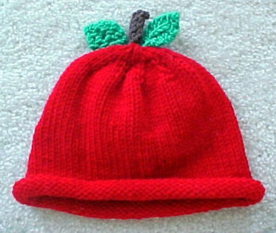 Apple Hat - PDF Knitting Pattern - for Immediate Download - Etsy