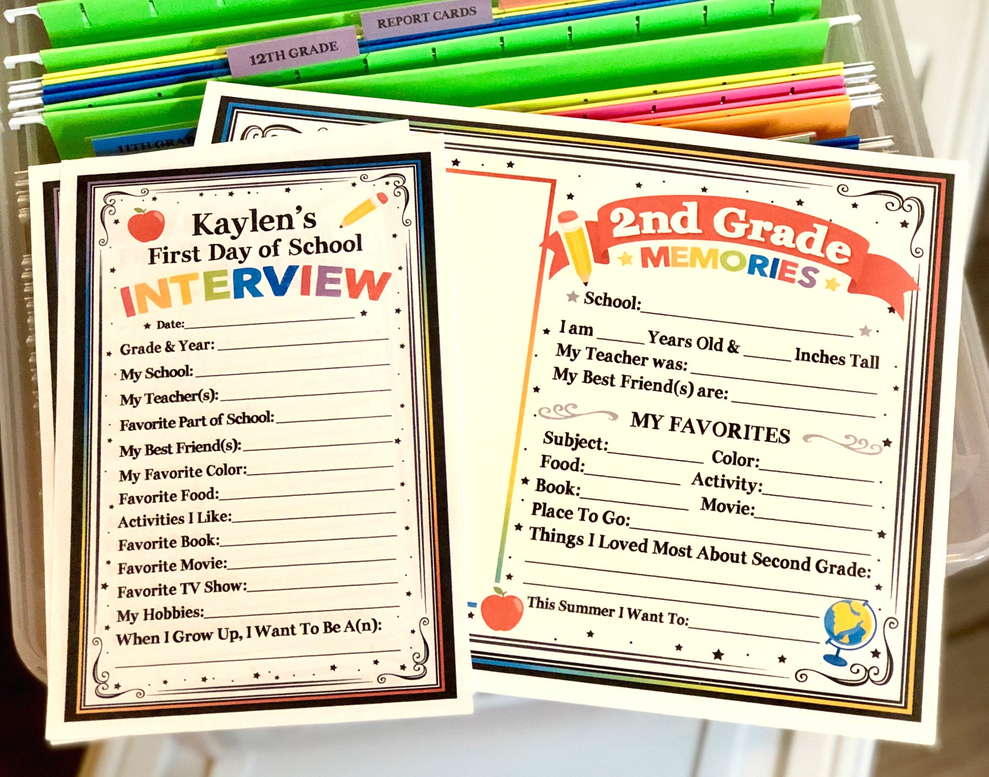 Personalized School Memory Box Printable Kit DIY School | Etsy Canada