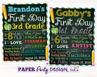 Back to School Photo Prop Set 1st Day of School Photo Props - Etsy