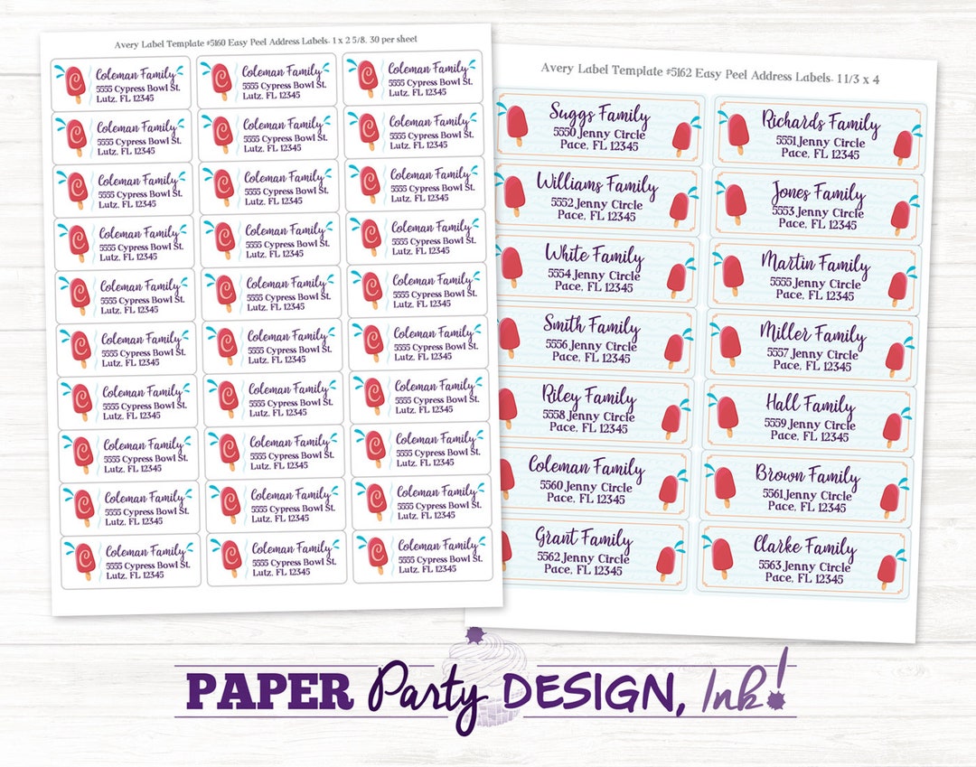 Popsicle Party Address Label Set, Personalized Return and Recipient ...