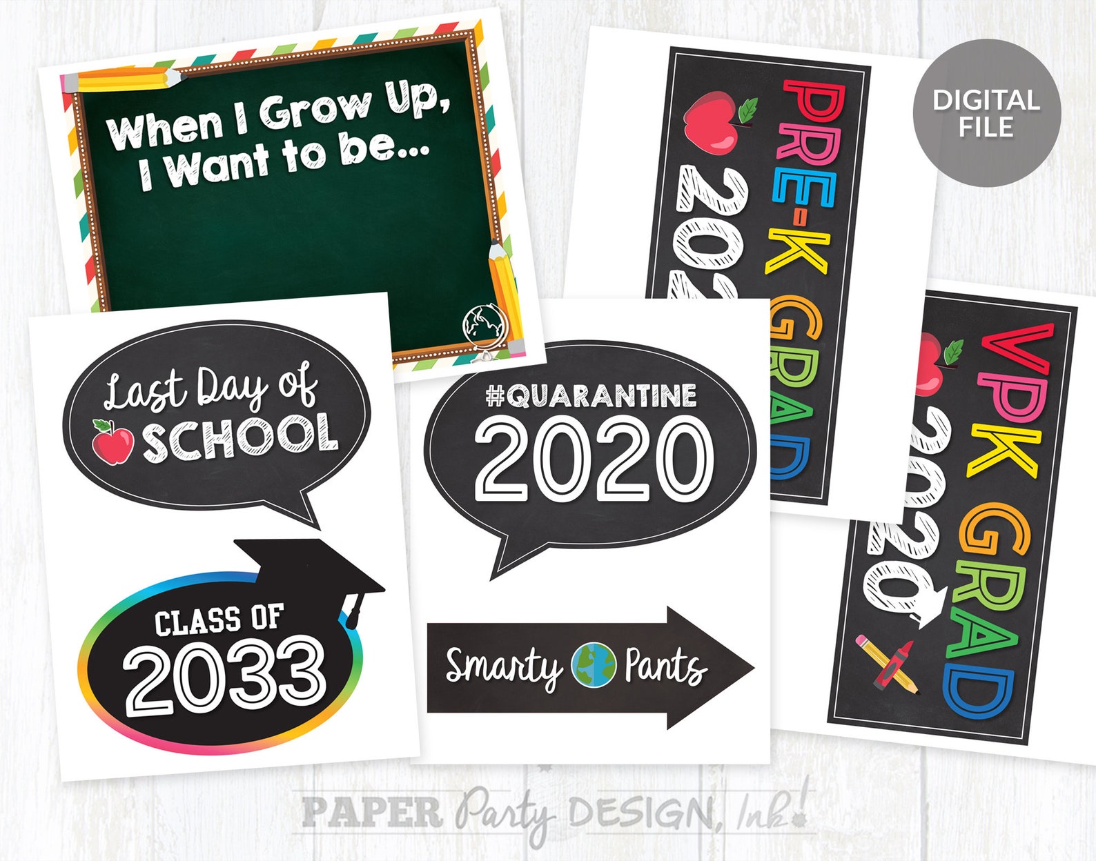 Preschool Graduation Printable Photo Prop Set, Pre-k Grad Photo Props ...