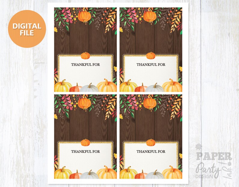 Thanksgiving Printable Name Cards Fall Printable Place Cards - Etsy