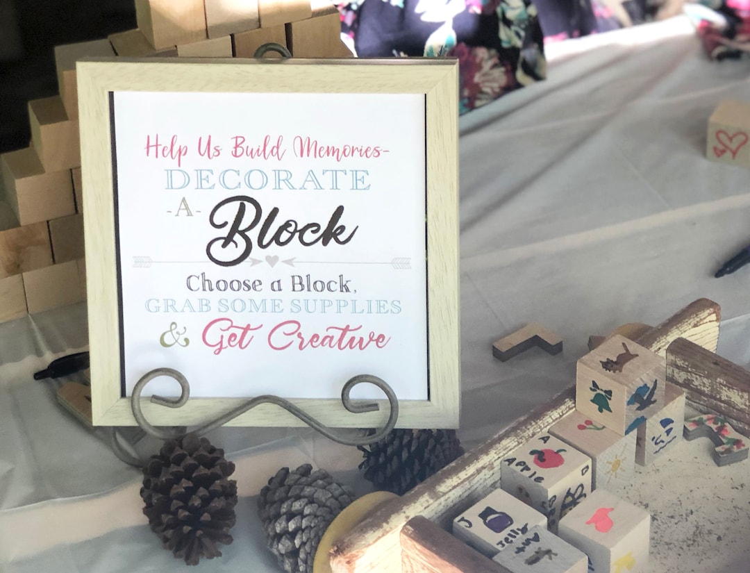 Digital Woodland Decorate A Block 8" X 8" Sign, Printable Decorate A ...