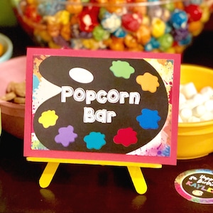 Printable Art Party Food Labels, Paint Party Decorative Food Cards Set ...