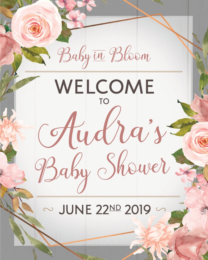 Printable Baby in Bloom Shower 16 X 20 Welcome Sign Baby in - Etsy