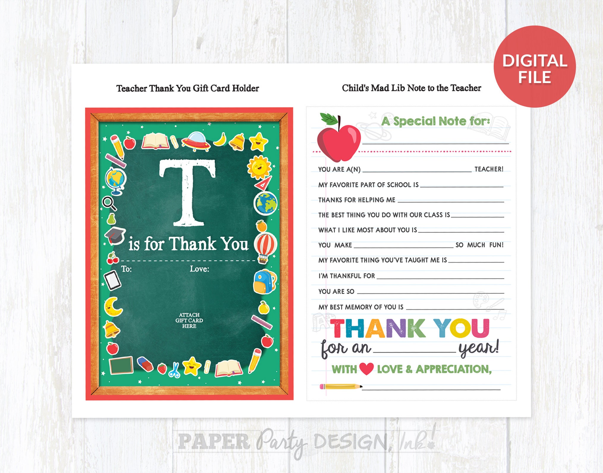 Teacher Appreciation E-learning Note and Tag Set Printables | Etsy