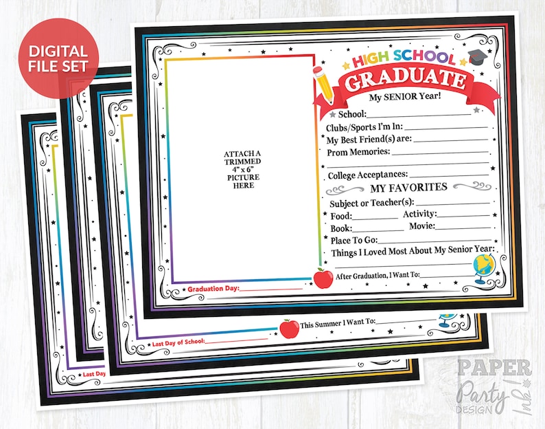 Set of 3 Names Personalized School Memory Box Printable Kit | Etsy