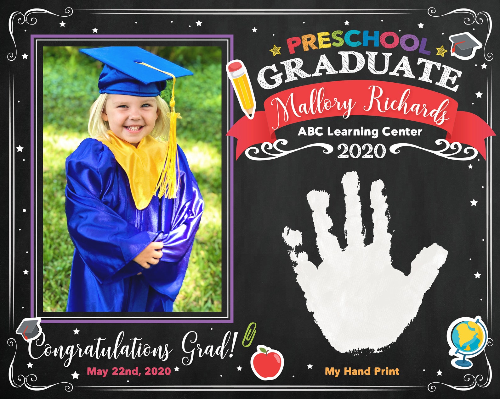 Preschool Graduation Printable Photo Certificate, Pre-k Graduate Photo ...