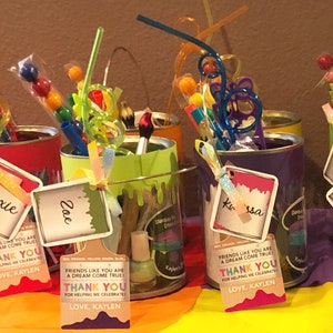 Printable Art Party Favor Tags, Paint Birthday Thank You Sign and Tags ...