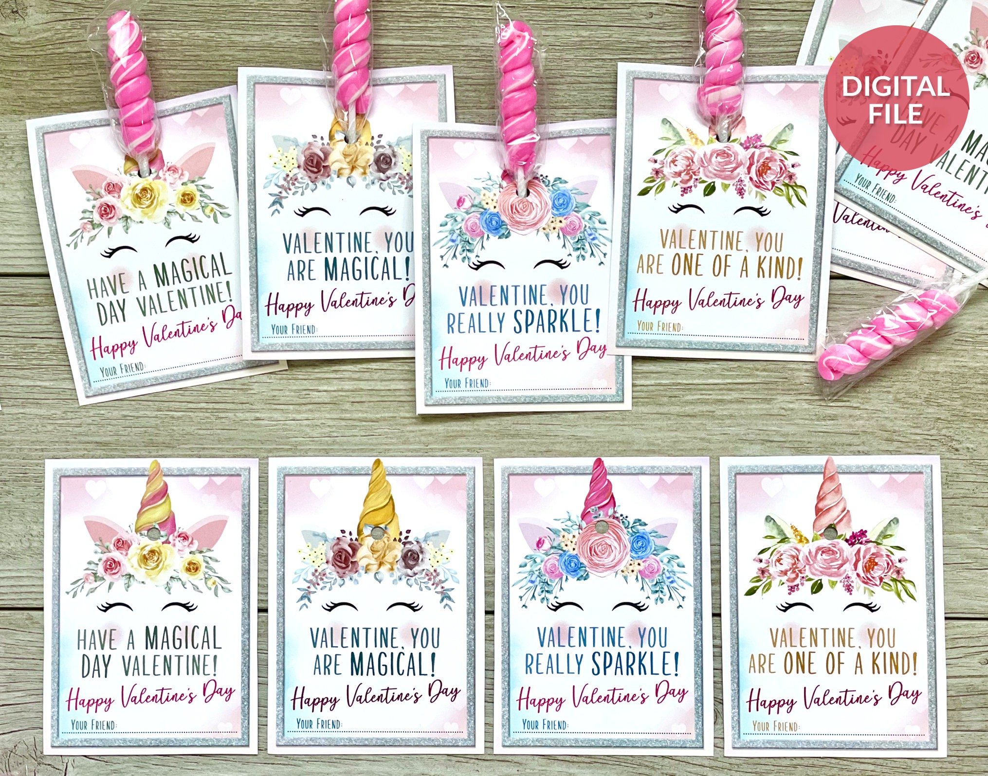 Printable Valentine's Day Unicorn Cards, Unicorn Valentines for Kids ...