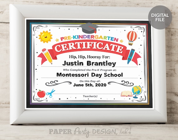 Printable Pre K Certificates FREE Editable Pre K Graduation