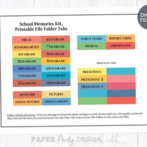 Personalized School Memory Box Printable Kit, DIY School Keepsake Kit ...