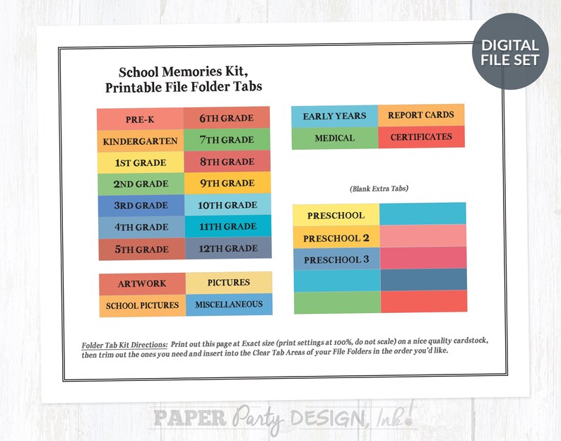 Personalized School Memory Box Printable Kit DIY School | Etsy