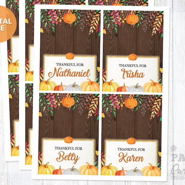 Digital Place Cards for Thanksgiving - Etsy