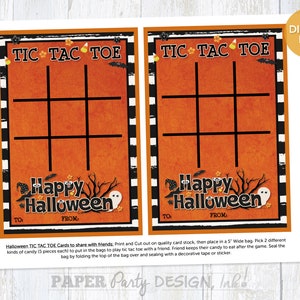 Halloween Printable Tic Tac Toe Card, Halloween Favor Game Card ...
