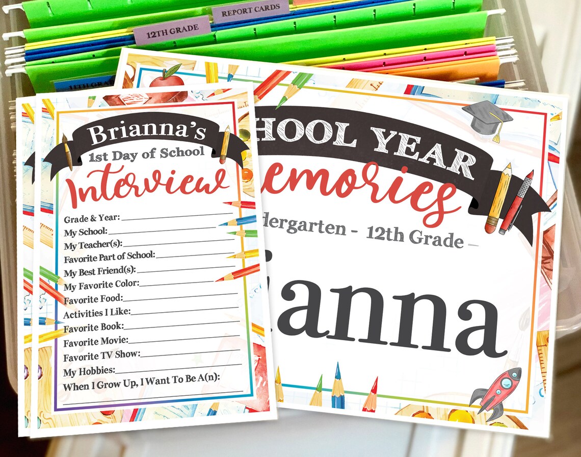 Personalized School Memory Box Printable Kit DIY School - Etsy