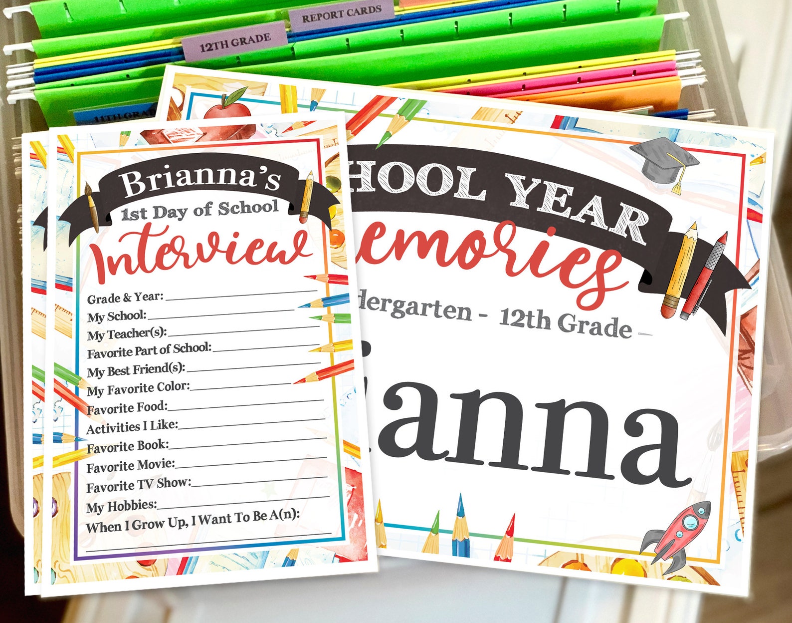 Personalized School Memory Box Printable Kit DIY School - Etsy