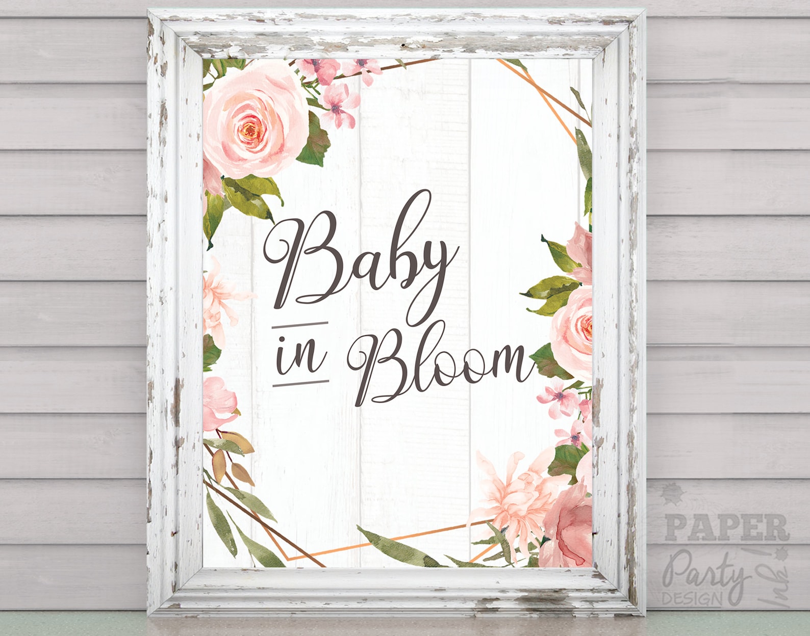Baby in Bloom Shower Sign 8x10, Baby in Bloom Printable Sign, Floral ...