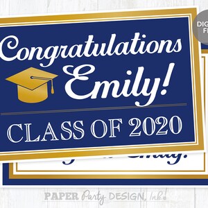 Printable Graduation Sign Set of 2, Senior Class of 2020 Signs, Grad ...
