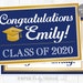 Printable Graduation Sign Set of 2, Senior Class of 2020 Signs, Grad ...