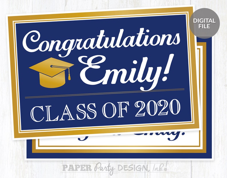 Printable Graduation Sign Set of 2, Senior Class of 2020 Signs, Grad ...