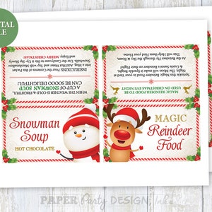 Printable Snowman Soup, Reindeer Food and Christmas Play Dough Bag ...