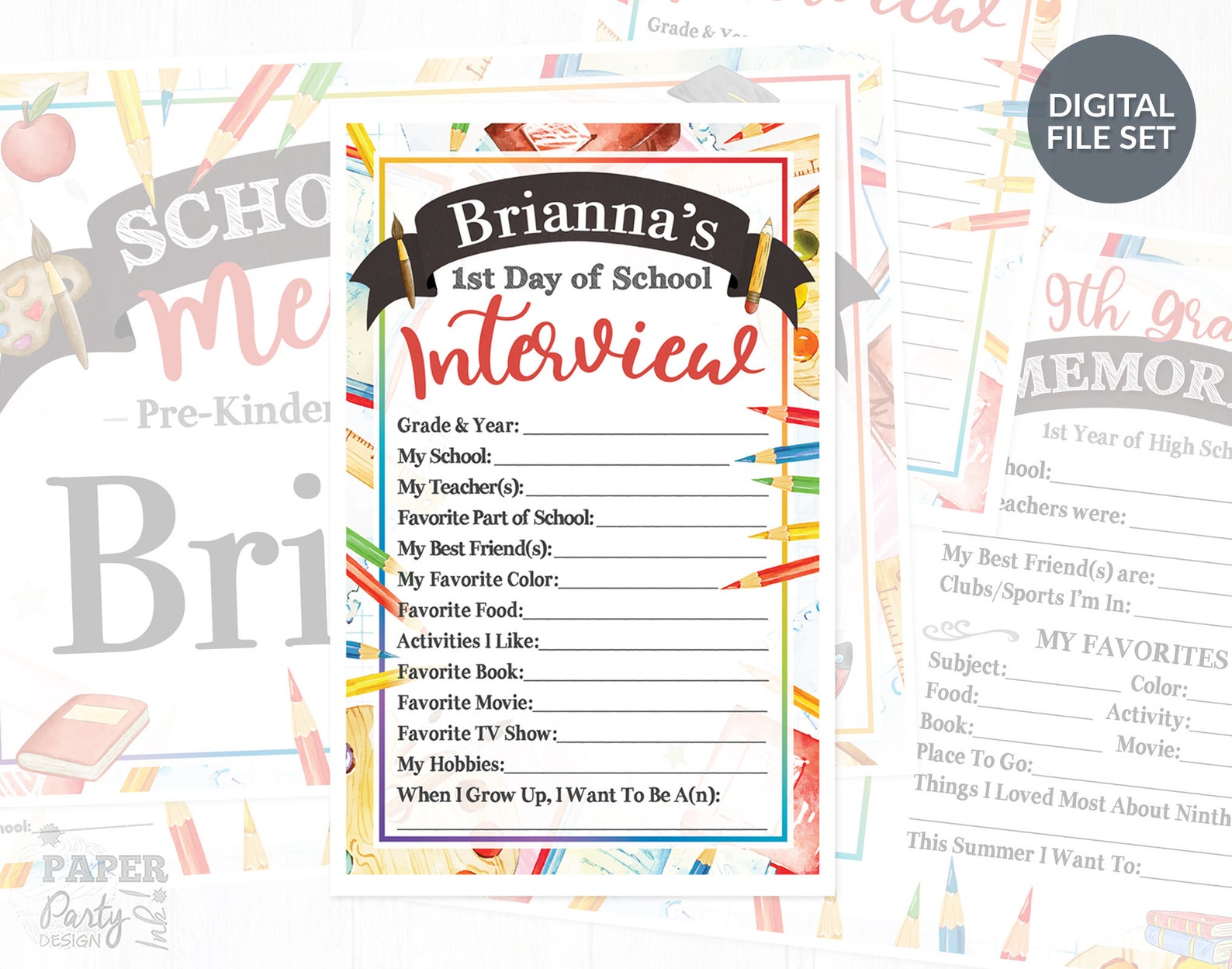 Personalized School Memory Box Printable Kit, DIY School Keepsake Kit ...