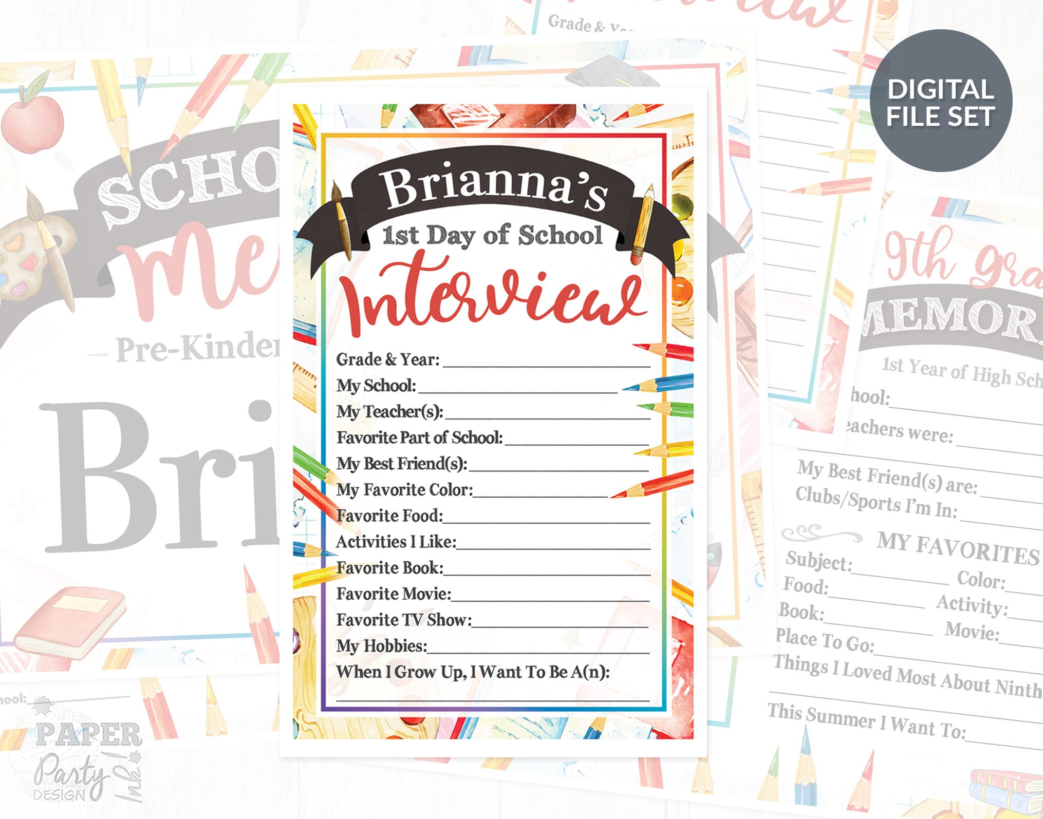 Personalized School Memory Box Printable Kit, DIY School Keepsake Kit ...
