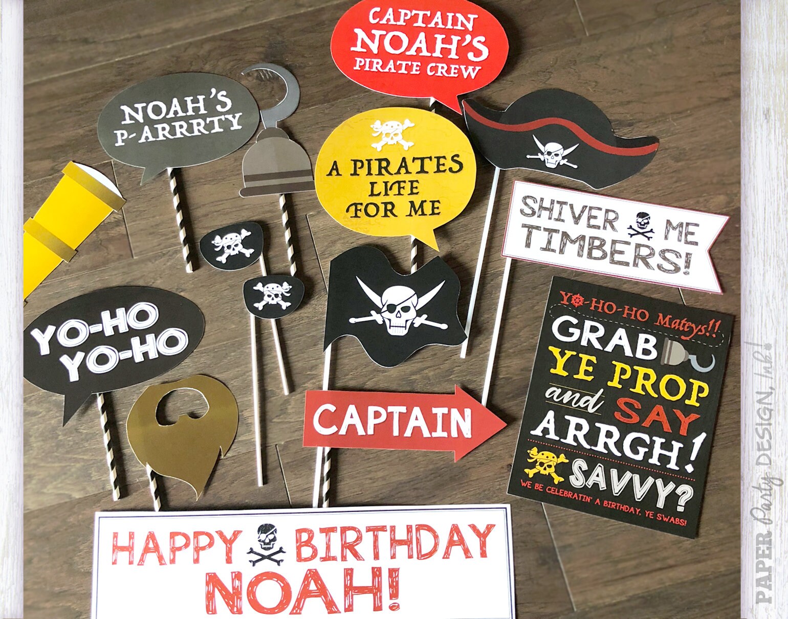 Digital Pirate Photo Prop Set Pirate Photo Props Printables | Etsy